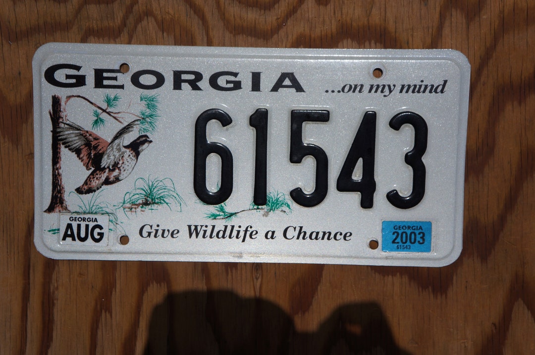 2003 Georgia Give Wildlife A Chance Bird Graphic License Plate - Etsy