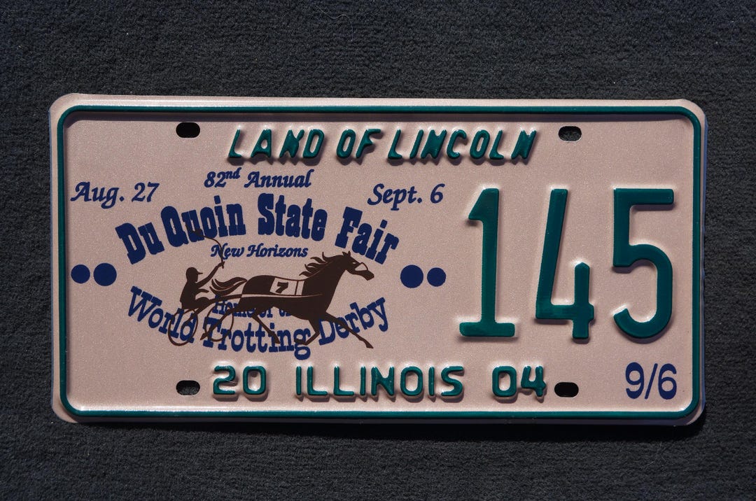 2004 Illinois Du Quoin State Fair Convention License Plate # 145 Horse ...