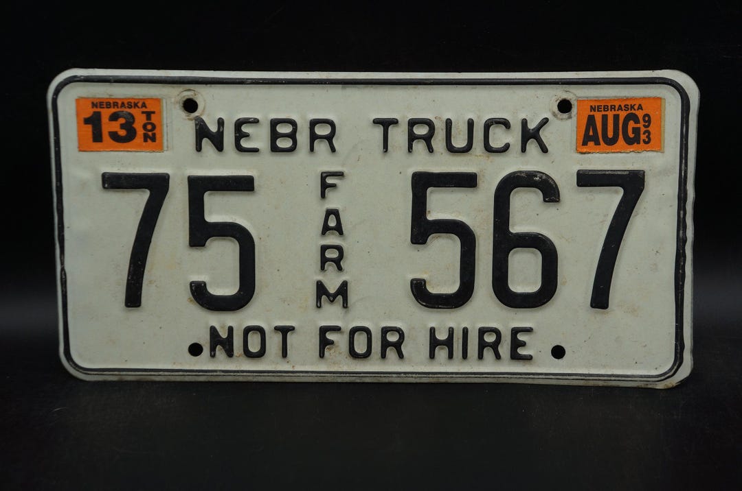 2013 Nebraska FARM Truck License Plate - Not for Hire - Etsy