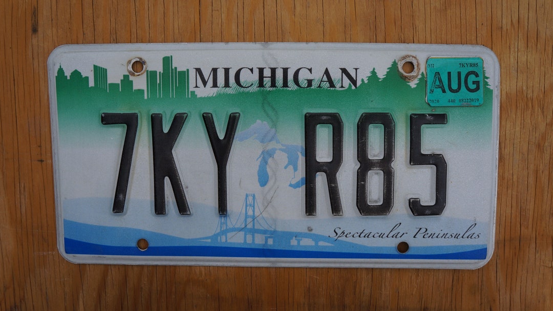 Michigan the Mackinac Bridge Graphic License Plate SPECTACULAR ...