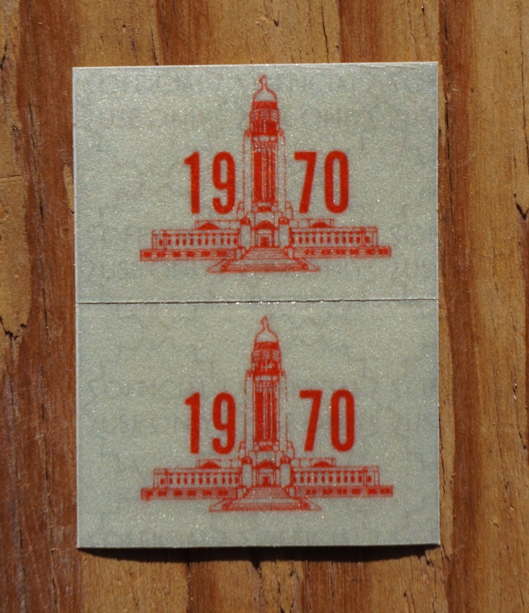 AUTHENTIC 1970 Nebraska License Plate Validation Stickers PAIR / SET ...
