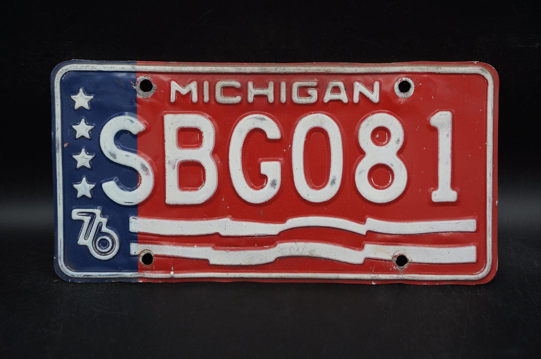 1976 Michigan BICENTENNIAL License Plate - Etsy
