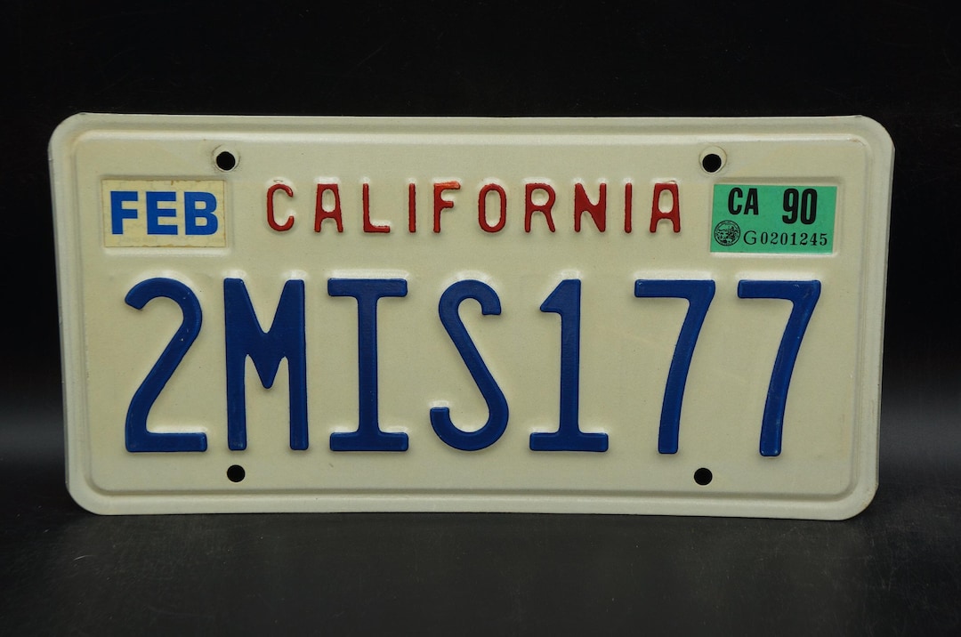 1990 California White Vintage License Plate - Etsy