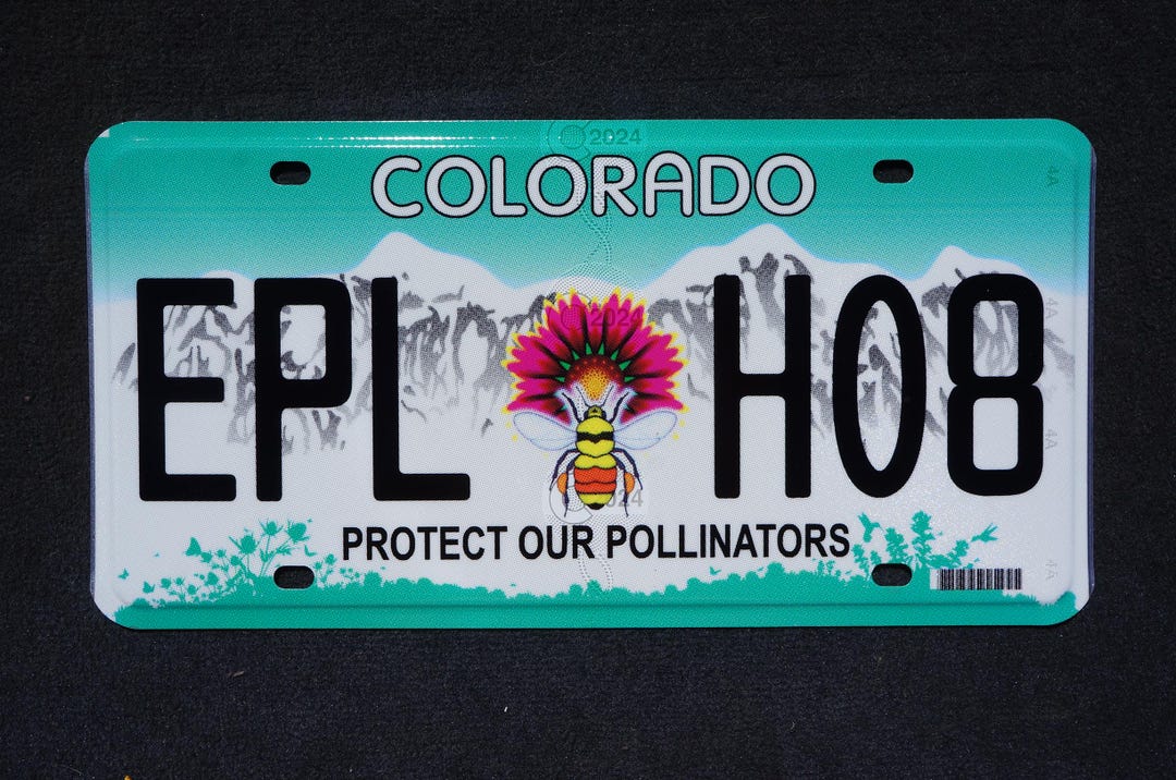 2024 Colorado PROTECT OUR POLLINATORS License Plate - Bee Flower New ...