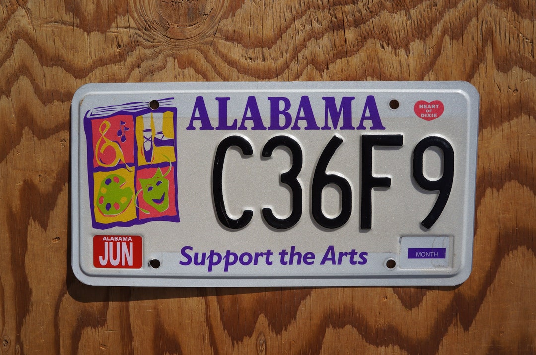 Alabama SUPPORT THE ARTS License Plate Book of Music Dance Paint Mask ...