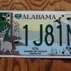 Alabama WILDLIFE FEDERATION AWF License Plate Deer Lake Bird Graphic - Etsy