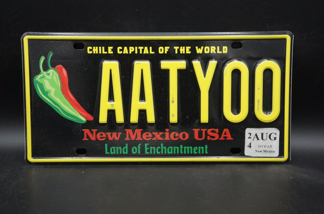 NEW MEXICO JALAPENOS Peppers Black License Plate -chili Capital of the ...