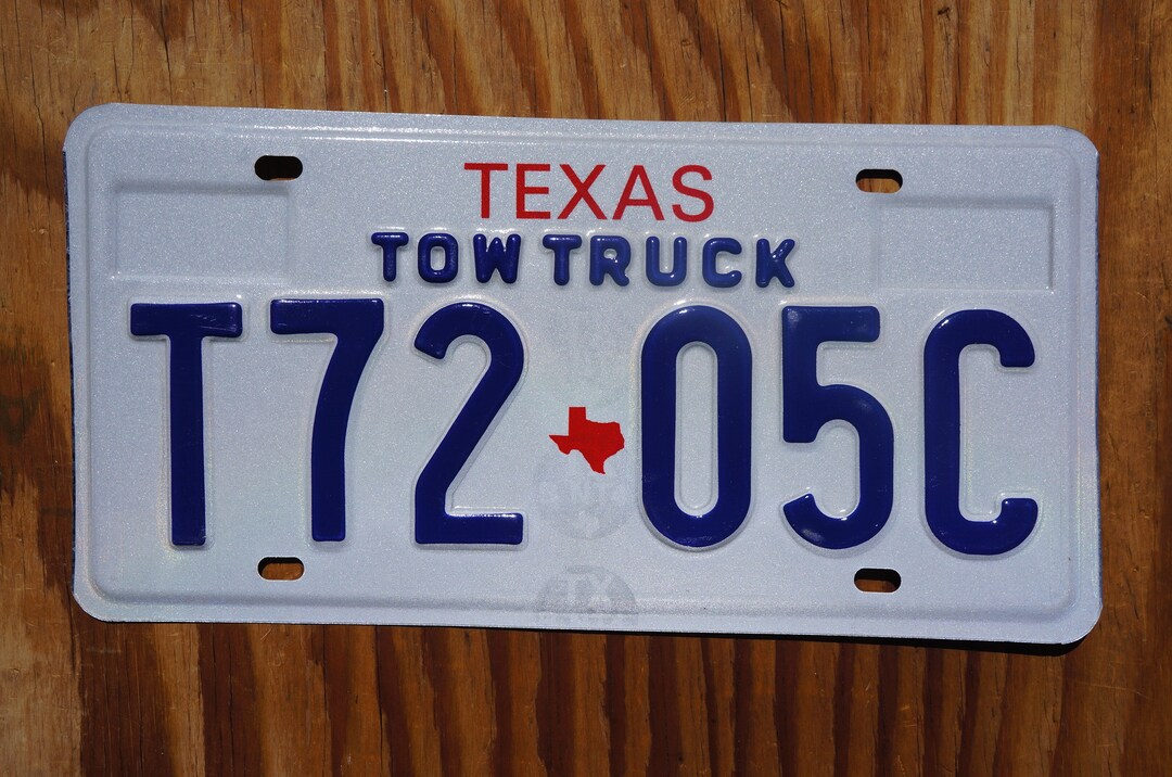 Texas TOW TRUCK Vintage Embossed License Plate - Etsy
