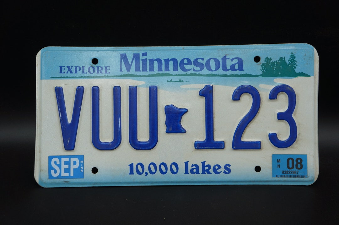 2008 Minnesota Vintage License Plate # VUU - 123 - Etsy