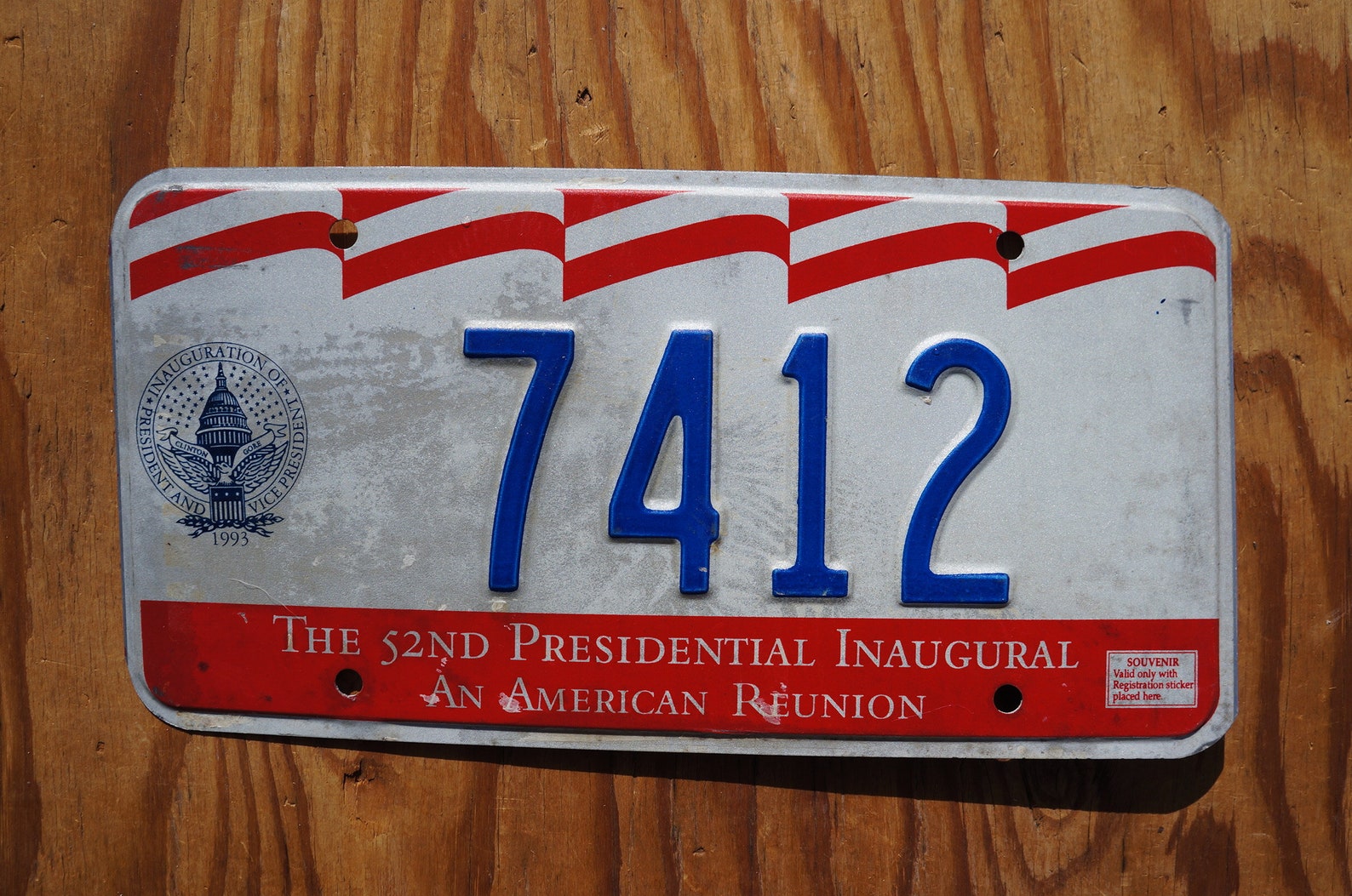The 52nd Presidential Inaugural License Plate 7412 | Etsy