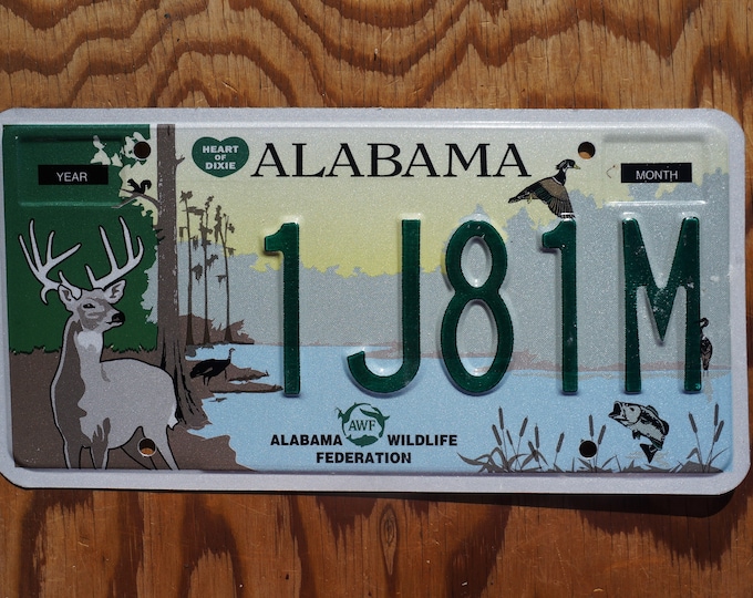 Alabama WILDLIFE FEDERATION AWF License Plate - Deer Lake Bird Graphic ...