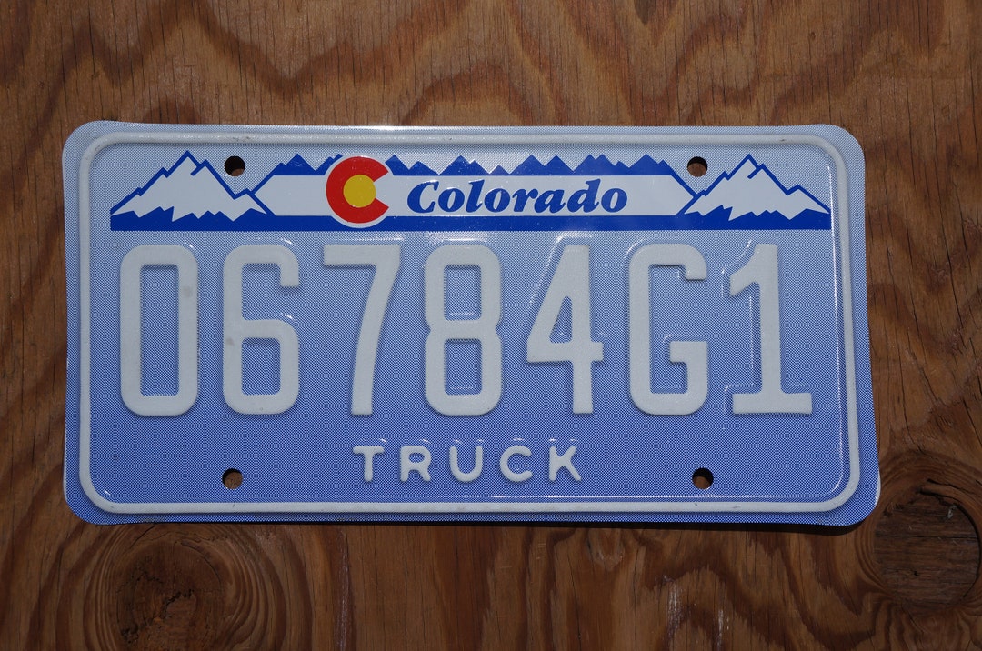 1995 COLORADO Blue Denim Truck License Plate Snow Mountains Vintage - Etsy