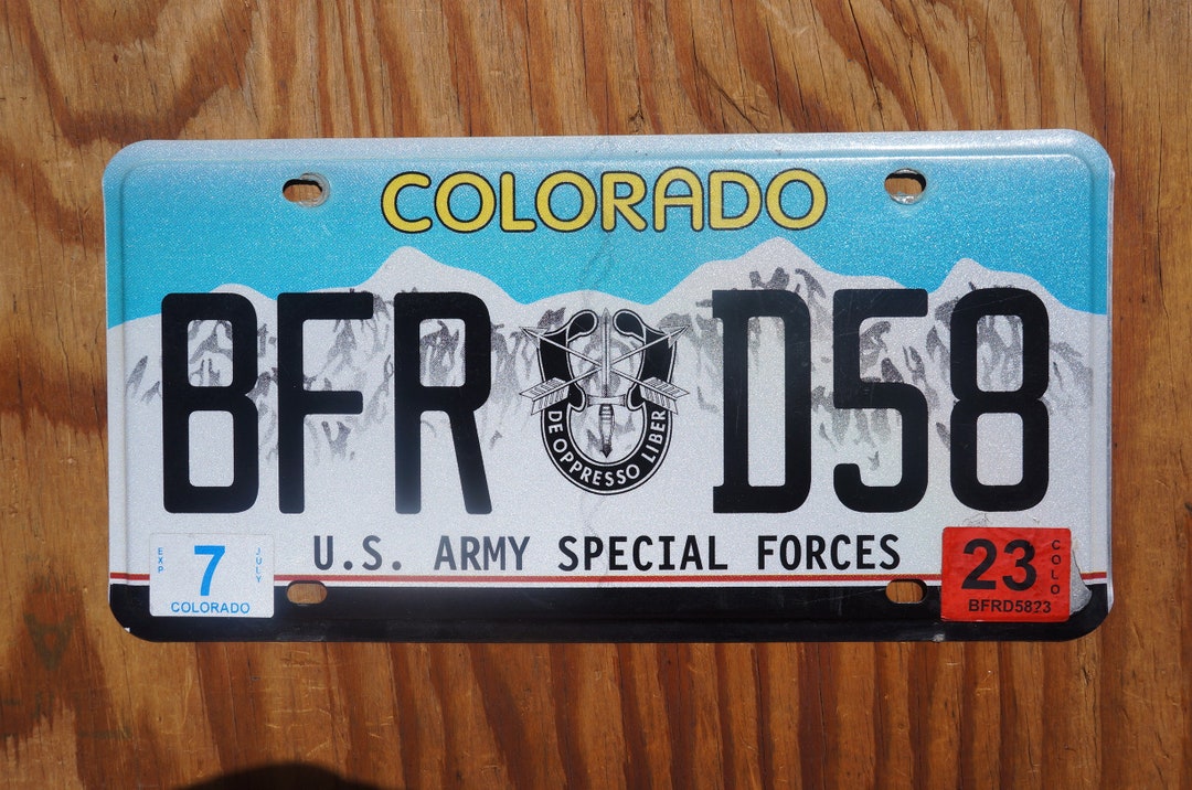 2023 Colorado US ARMY SPECIAL Forces License Plate - Etsy