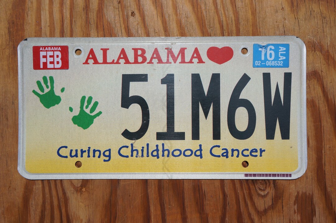 2016 Alabama Curing Childhood Cancer Graphic License Plate - Etsy