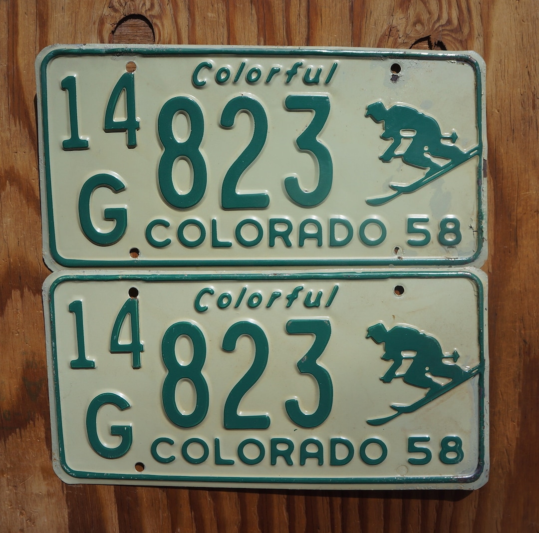 1958 Colorado SKIER License Plate Pair / Set - Etsy