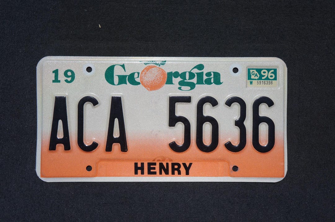 1996 Georgia Peach License Plate HENRY County - Etsy