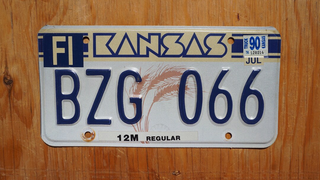 1990 Kansas WHEAT Vintage License Plate - Etsy