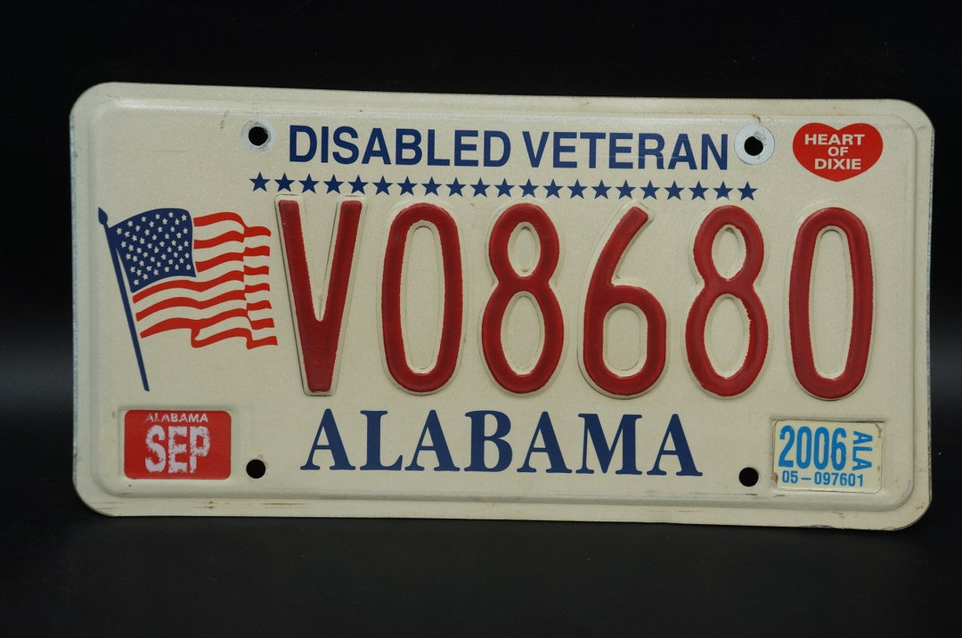 2006 DISABLED VETERAN Alabama Flag License Plate - Etsy