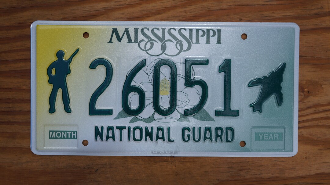 Mississippi National Guard License Plate # 25402 - Soldier Jet Magnolia ...