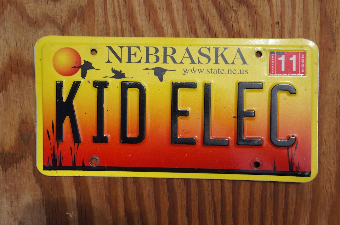 2005 Nebraska Vanity KID ELEC License Plate - Etsy