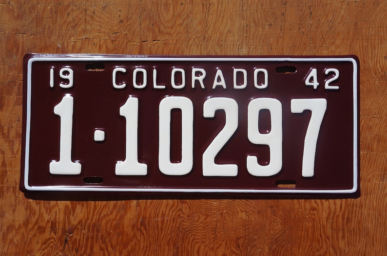 1942 Colorado Passenger License Plate - Etsy