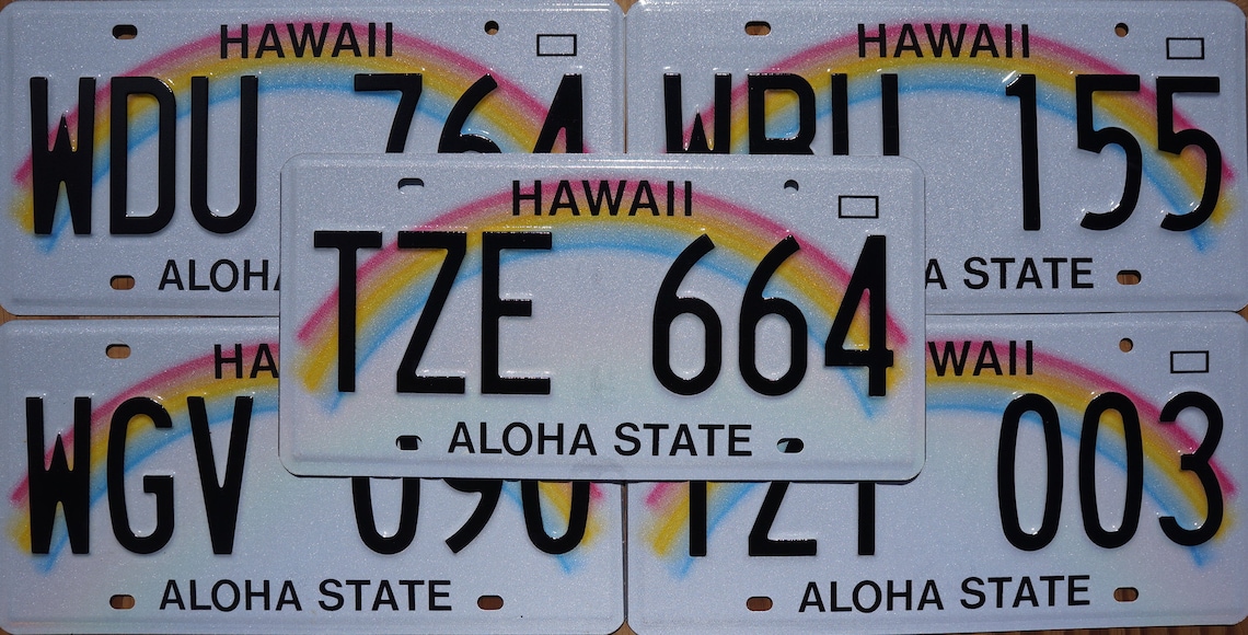 HAWAII RAINBOW License Plate Aloha State Mint EXCELLENT - Etsy
