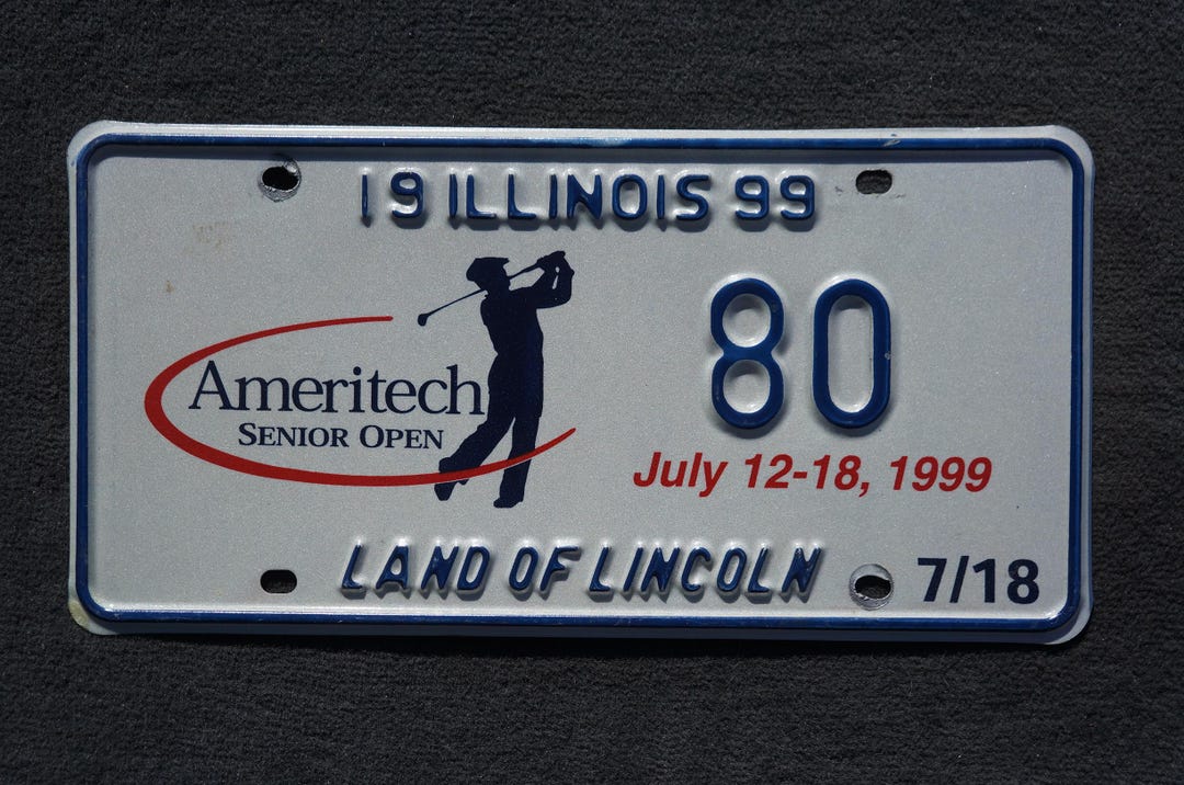 1999 Illinois Ameritech Senior Open Gulf Convention License Plate # 80 ...