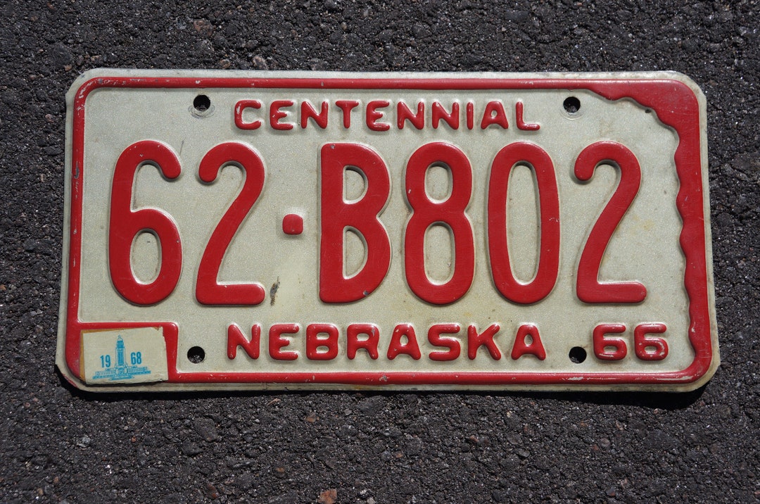 1966 1968 Nebraska Centennial License Plate - Etsy