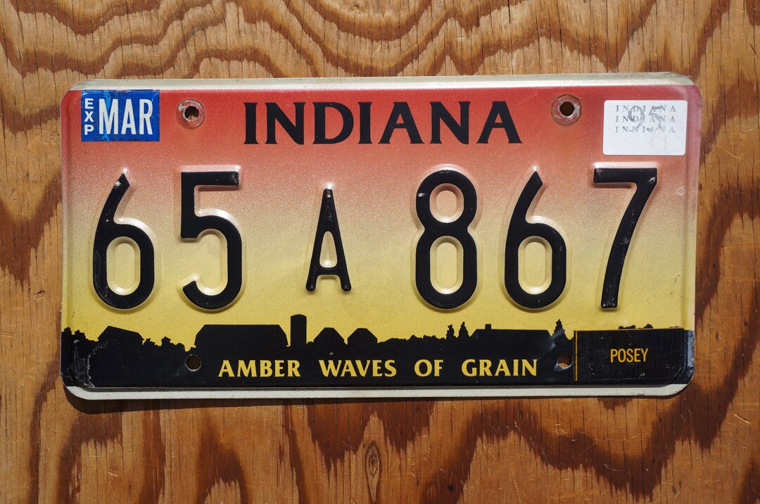 1995 Indiana Amber Waves of Grain Pink Yellow License Plate - Etsy