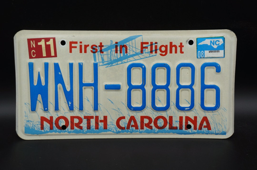 2008 North Carolina License Plate WNH - 8886 First in Flight - Etsy