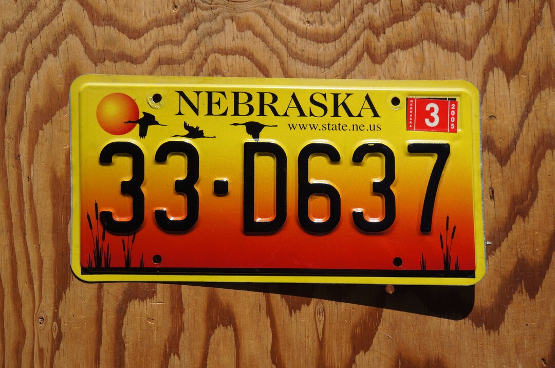 2005 Nebraska GEESE & SUNSET Red Yellow License Plate 33 D637 - Etsy ...