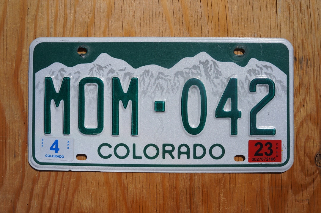 2023 Colorado License Plate Snow Mountains Green Letters # MOM - 042 - Etsy