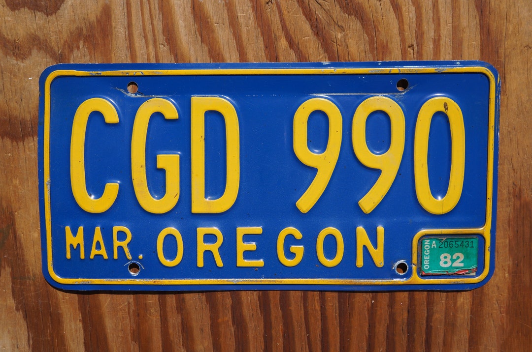 1982 Oregon Blue Vintage License Plate - Etsy