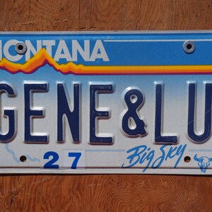1990s Montana Vanity Big Sky Blue License Plate # GENE & LU - Etsy