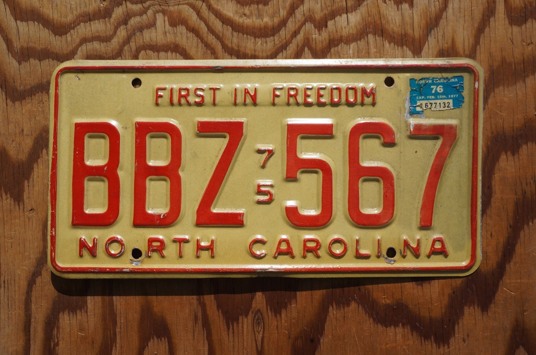 1975 1976 North Carolina FIRST in FREEDOM License Plate # BBZ 567 - Etsy