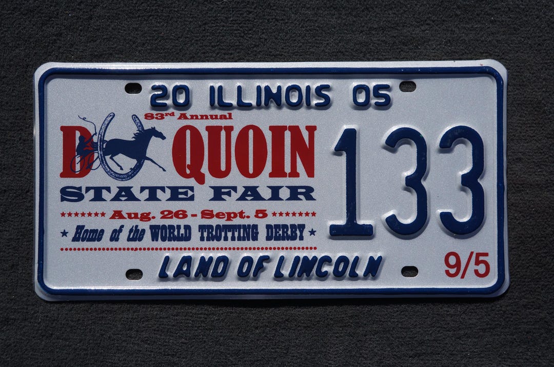 2005 Illinois Du Quoin State Fair Convention License Plate # 133 Horse ...