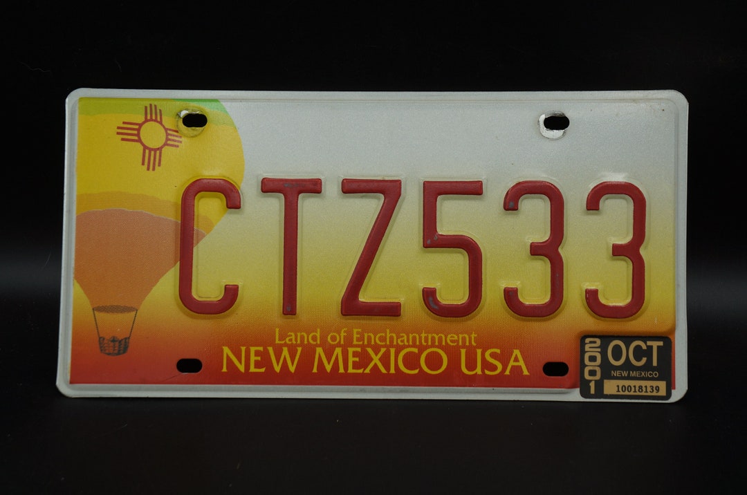 2001 New Mexico Orange Hot Air Balloon License Plate - Etsy