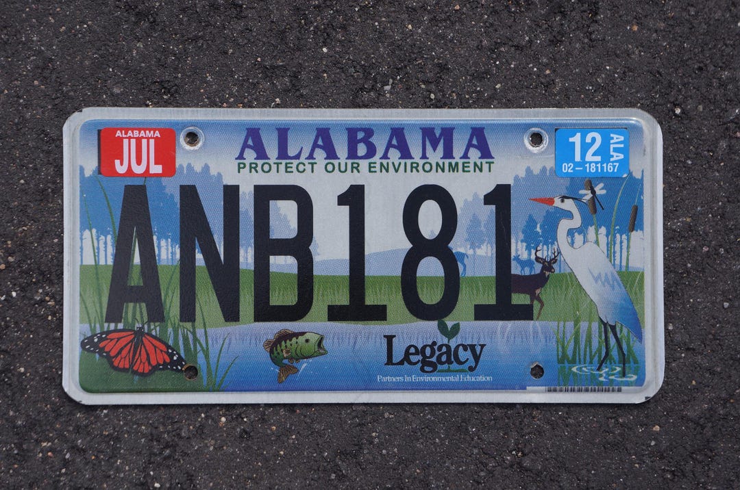 2012 Alabama PROTECT OUR ENVIRONMENT Graphic License Plate - Fish Bird ...