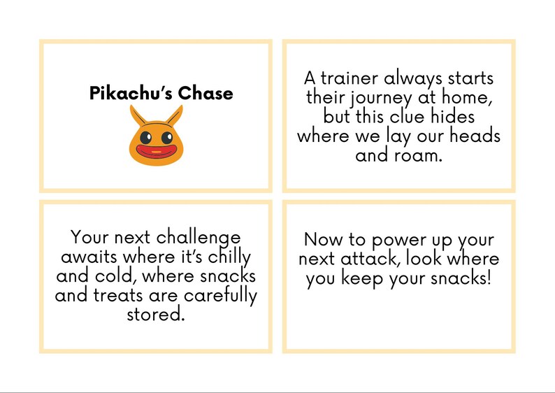 Pokemon Pikachu Printable Scavenger Hunt - Etsy