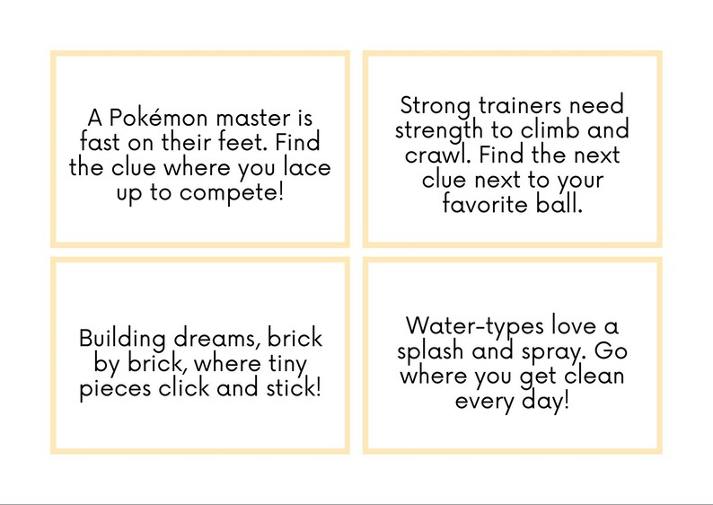 Pokemon Pikachu Printable Scavenger Hunt - Etsy