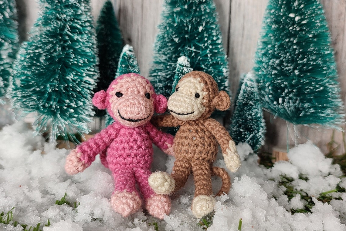 Pink Monkey Crochet Cute Crochet Monkey Gift Ideas Gift for - Etsy