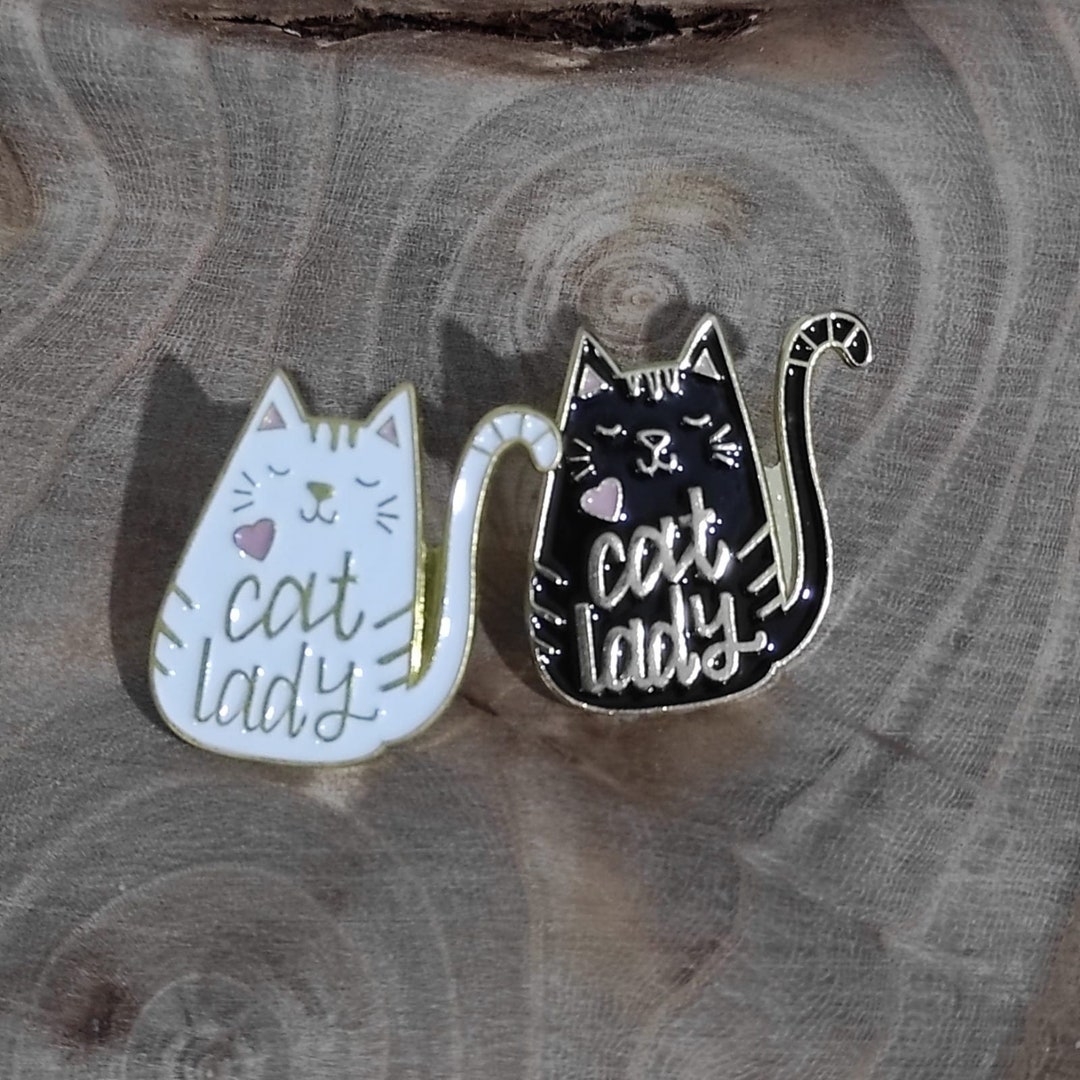 Cat Lady Pin, Black Cat Society Pin, Cats Enamel Pin, Enamel Pin, Gift ...