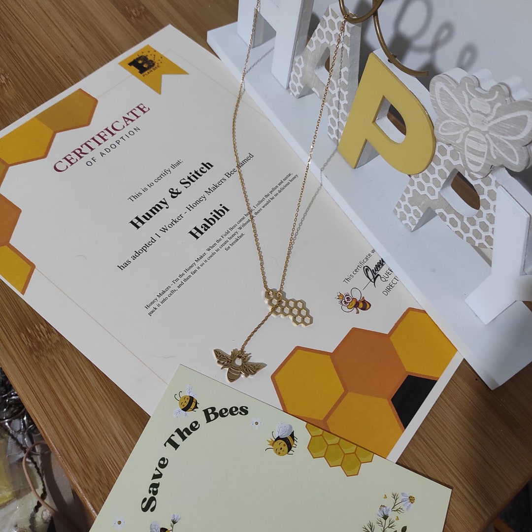 Adopt a Bee, Bee Adoption, Bee Gift, Handcrafted Eco Friendly Gold ...