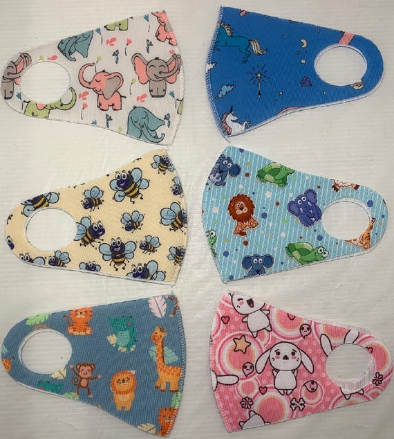 12PC Kids Fashion Face Mask/reusable/washable/soft/ice Silk | Etsy