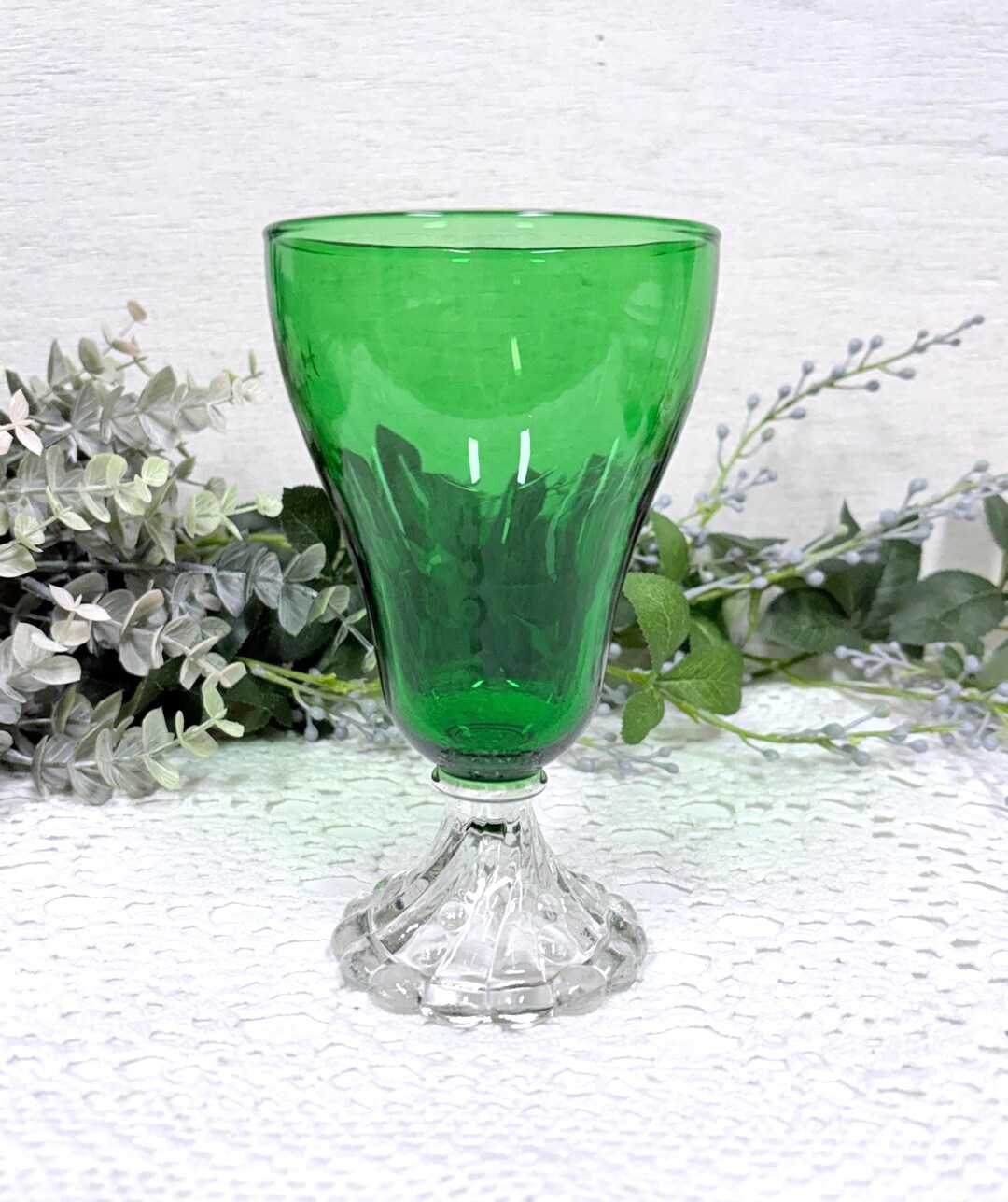 Anchor Hocking Emerald Green Inspiration Burple Wine Glass / Goblet ...