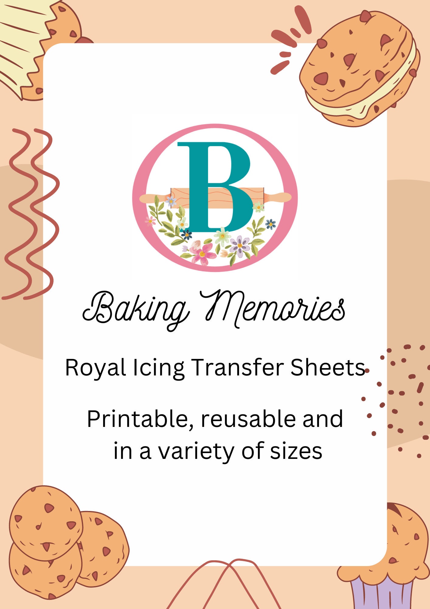 Peach Royal Icing Transfer Sheet - Etsy