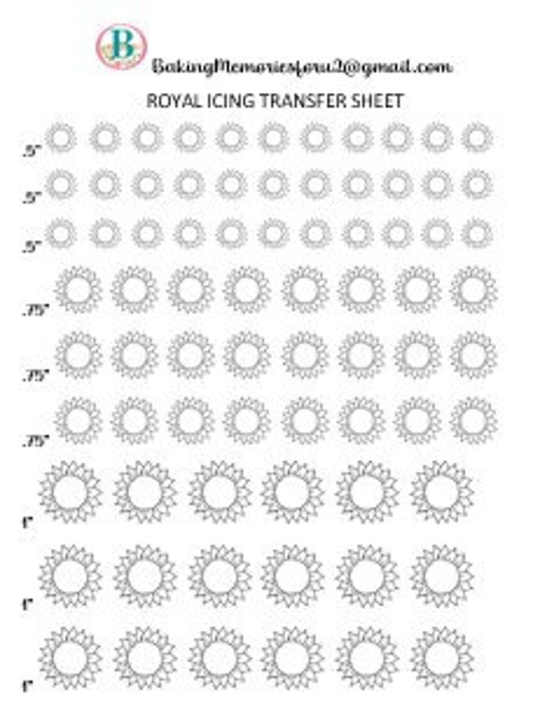 Sunflower Royal Icing Transfer Sheet - Etsy