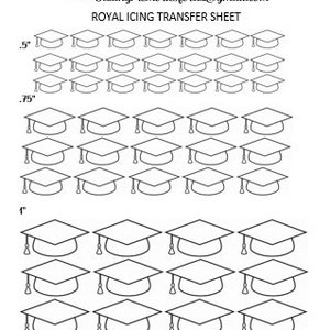 Grad Cap Royal Icing Transfer Sheet - Etsy