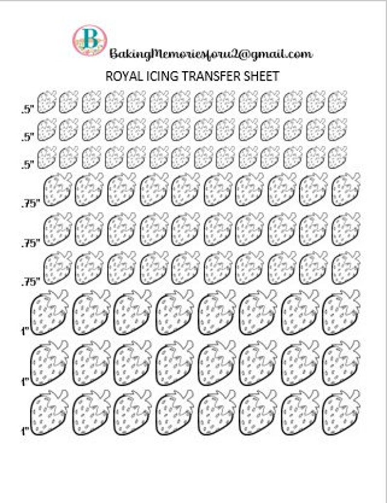 Strawberry Royal Icing Transfer Sheet - Etsy