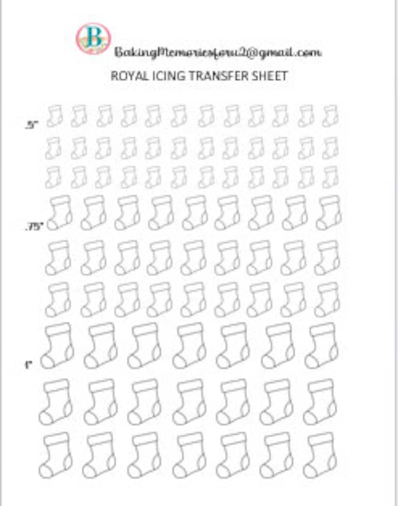 Stocking Royal Icing Transfer Sheet - Etsy